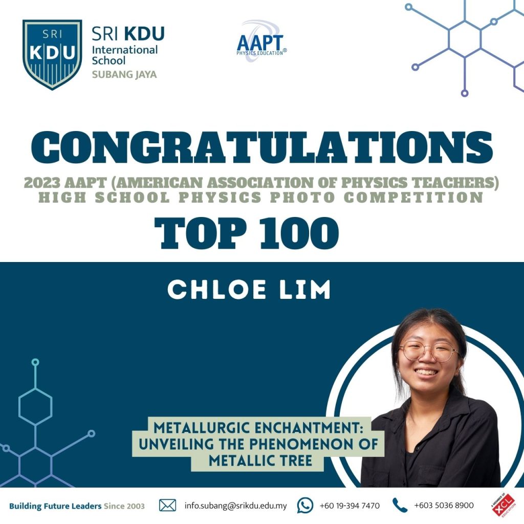 Congratulations Chloe Lim | Sri KDU Subang Jaya